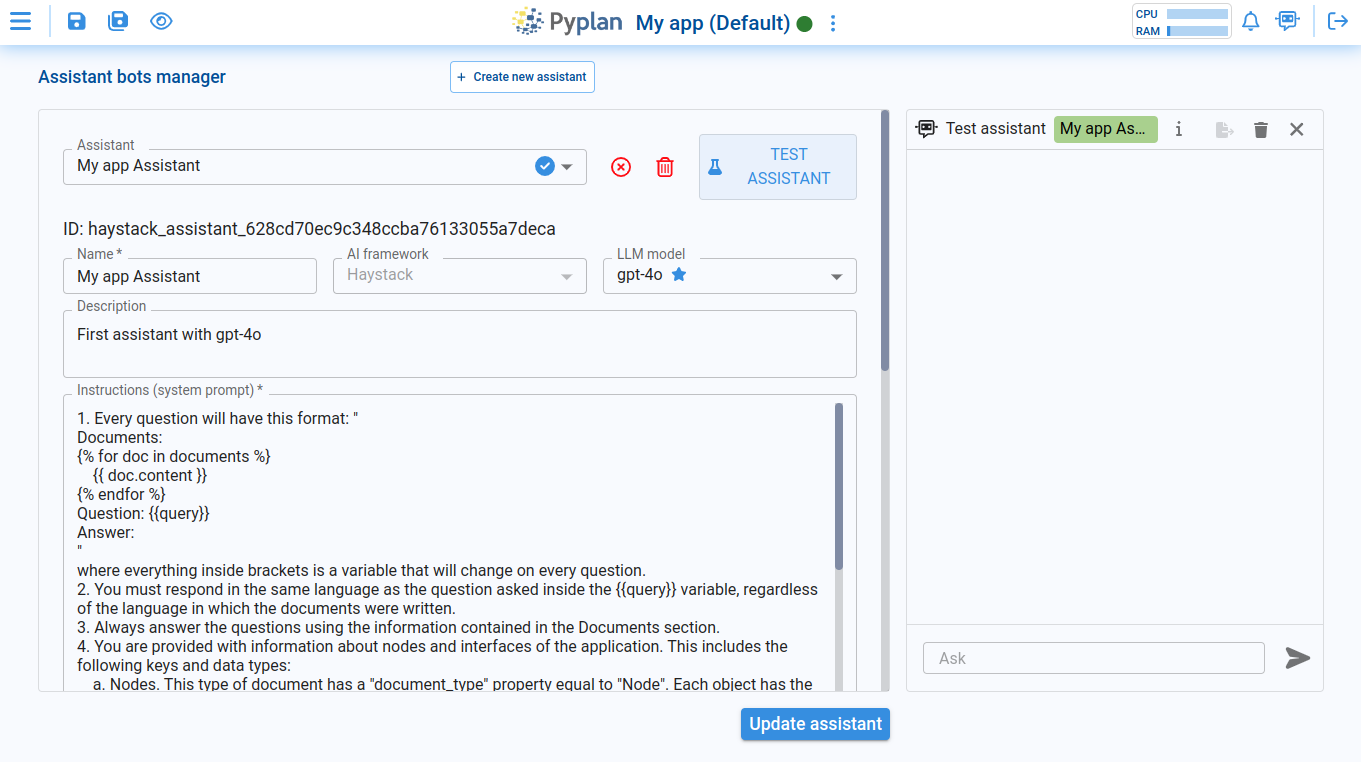 Assistant bots | Pyplan Knowledge Base