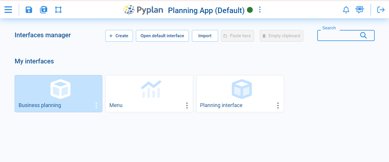 Introduction to interfaces | Pyplan Knowledge Base