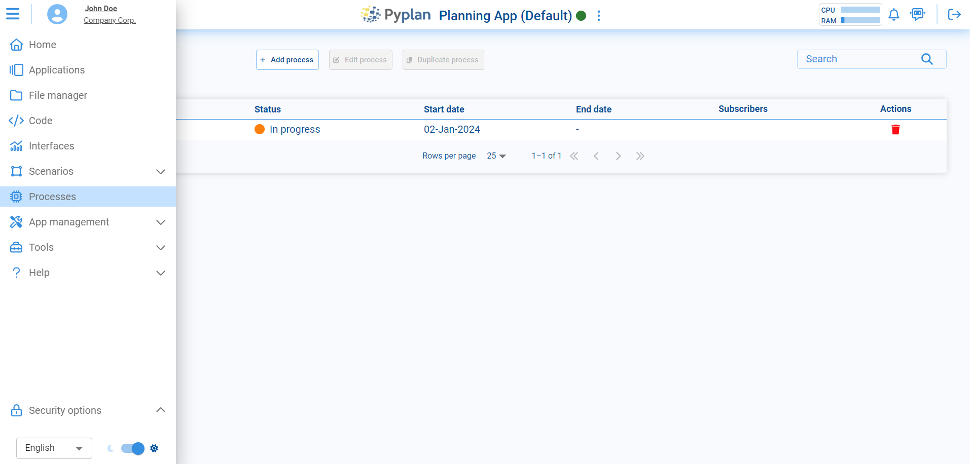Processes | Pyplan Knowledge Base