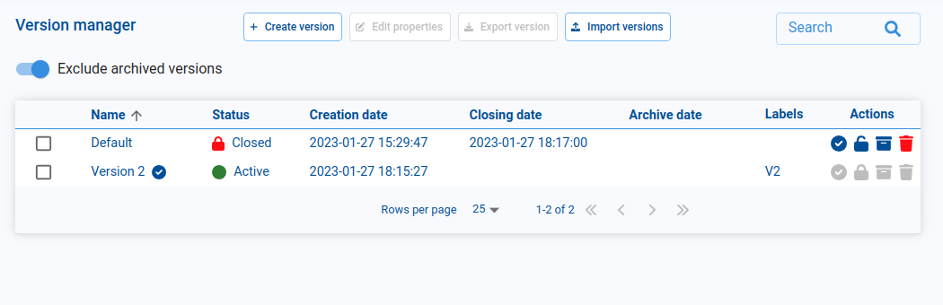Versions | Pyplan Knowledge Base